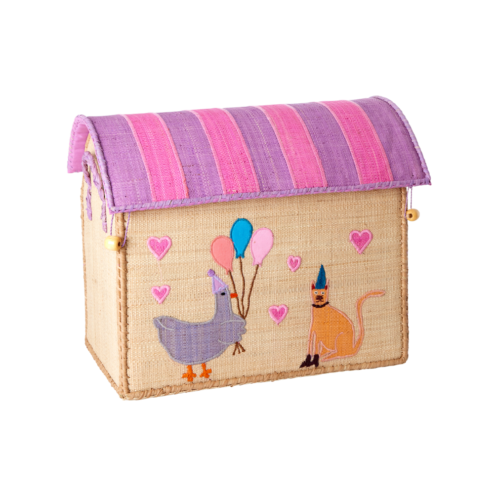 Buy Small Raffia Storage House - Natural - Party Animals Theme | Danish ...