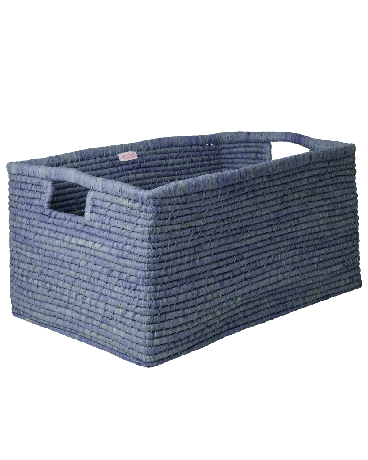 Extra Large Rectangular Raffia Storage Basket - Blue