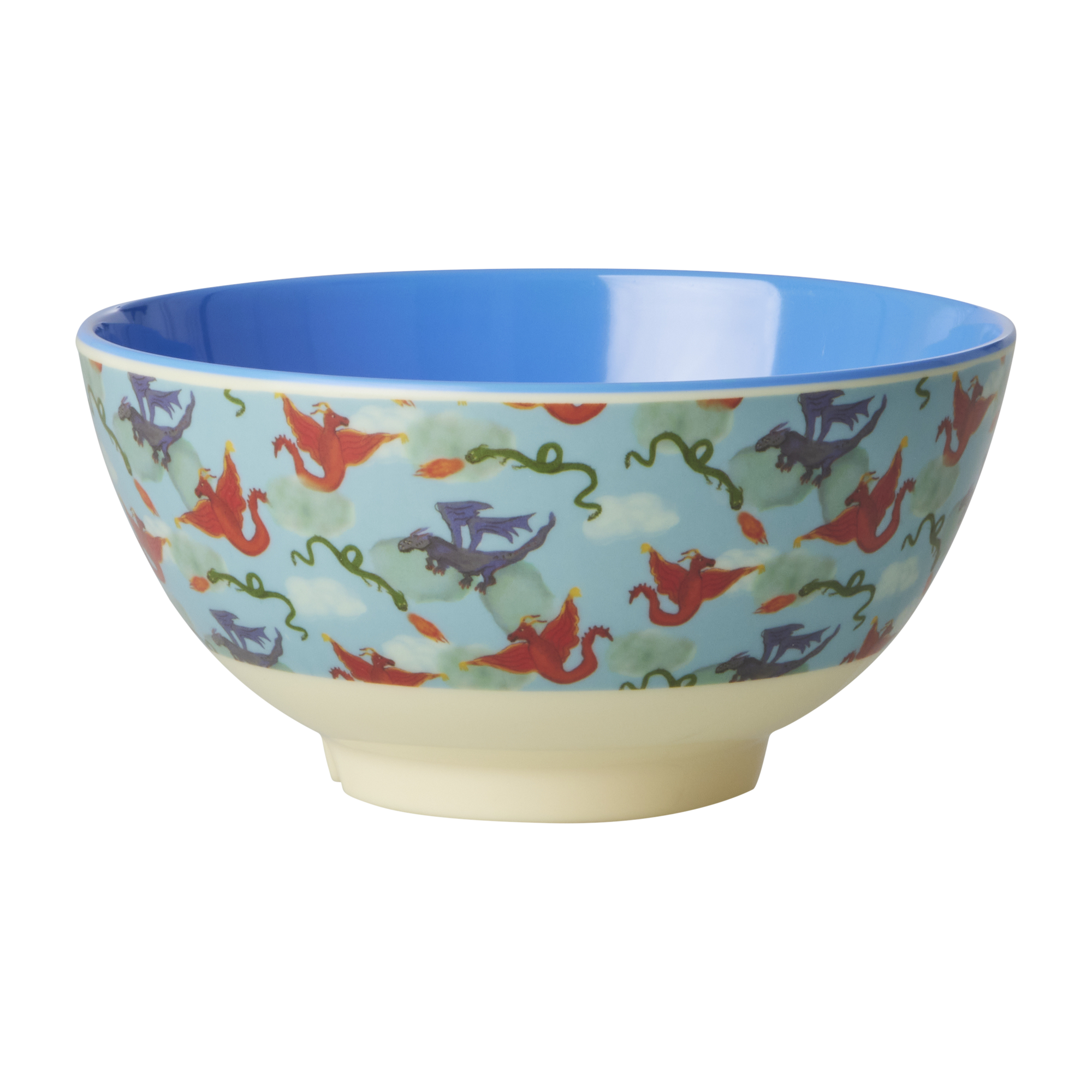 Buy Medium Kids Bowl - Blue - Dragon Print | Danish design – rice