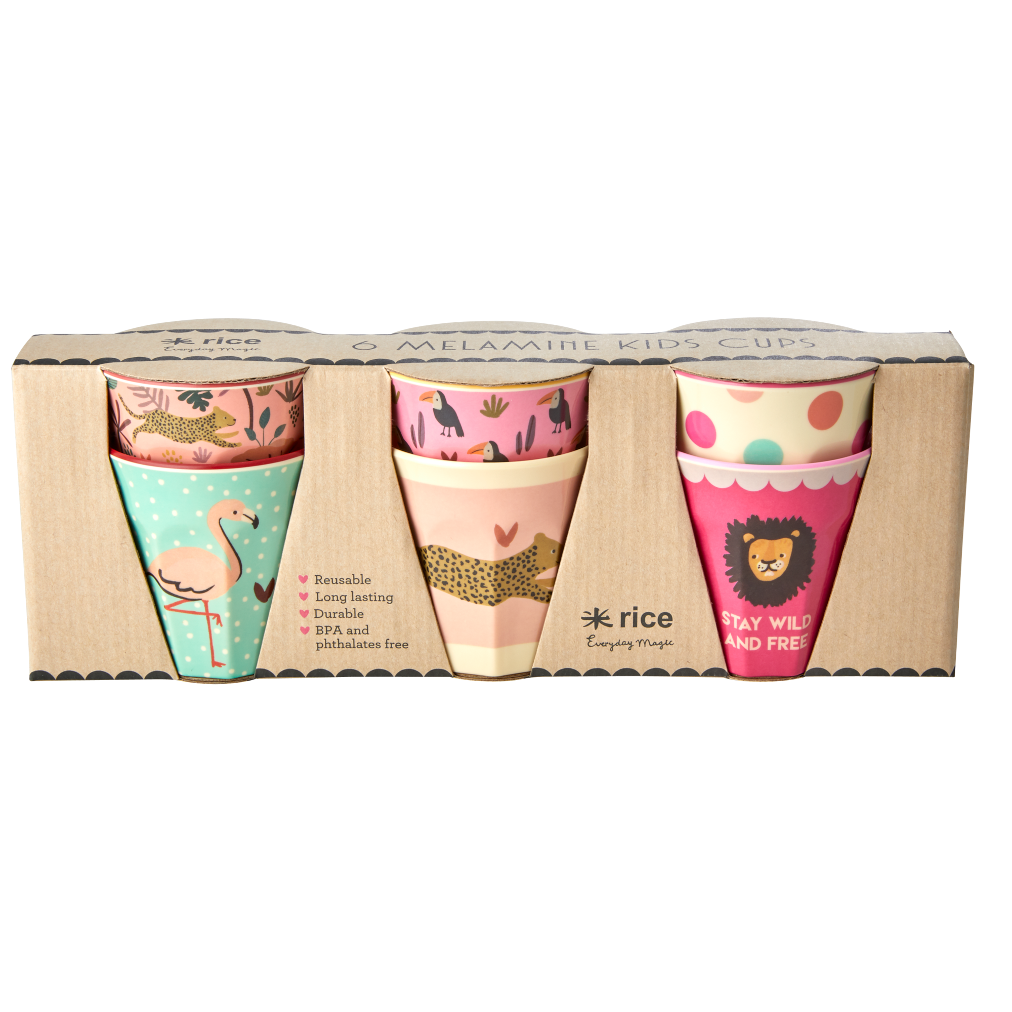 Buy Small Kids Cup - Pink - Jungle Print - 6-pack | Danish design