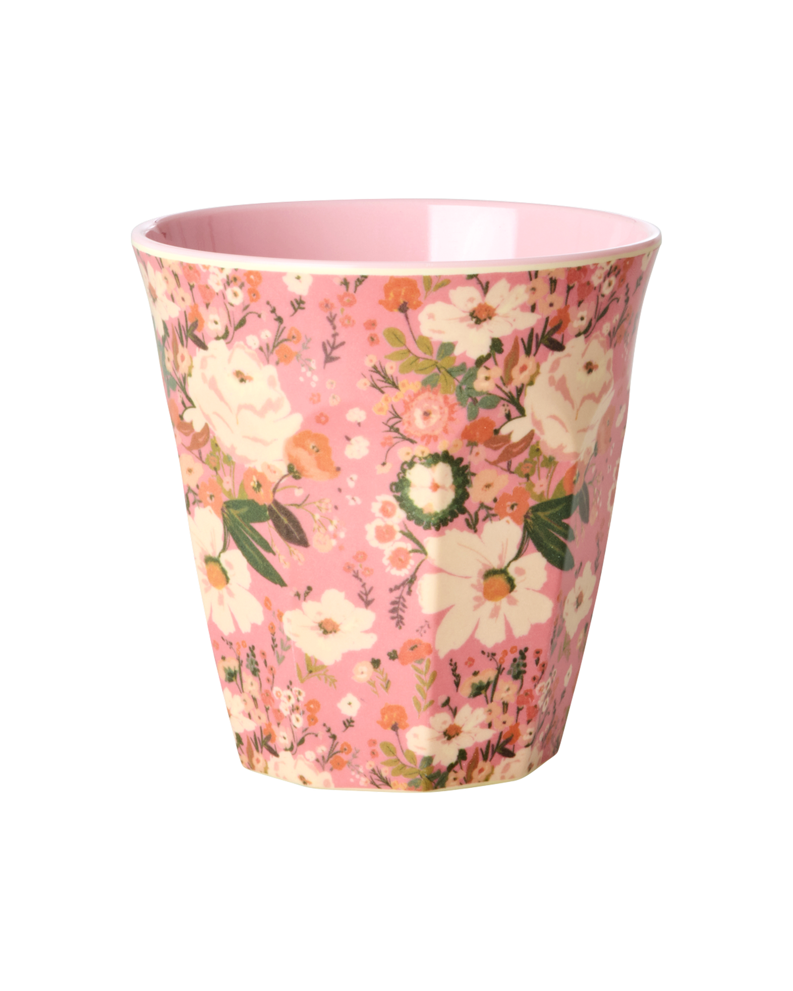 Medium Cup - Coral - Allison Flower Print