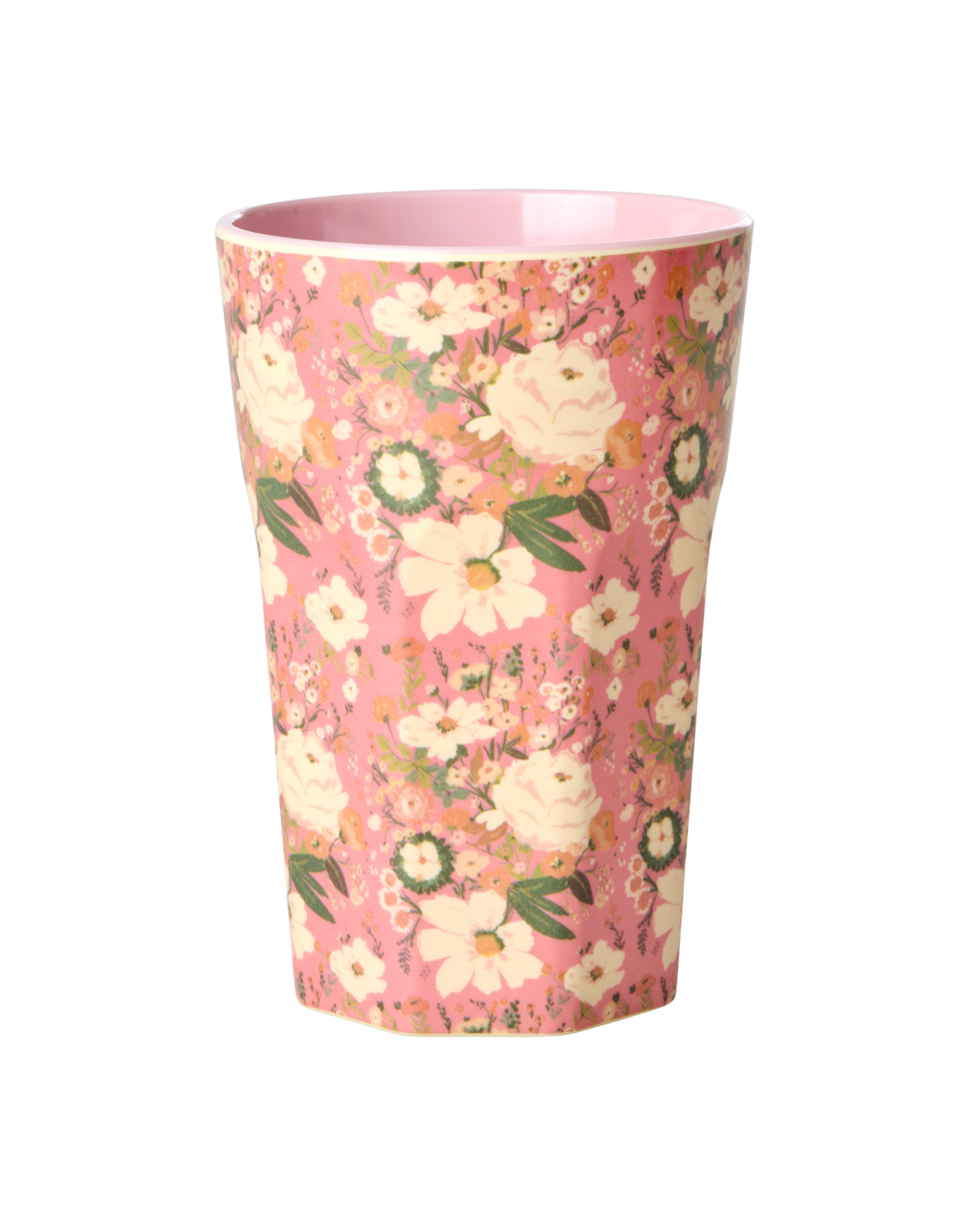 Tall Cup - Coral - Allison Flower Print