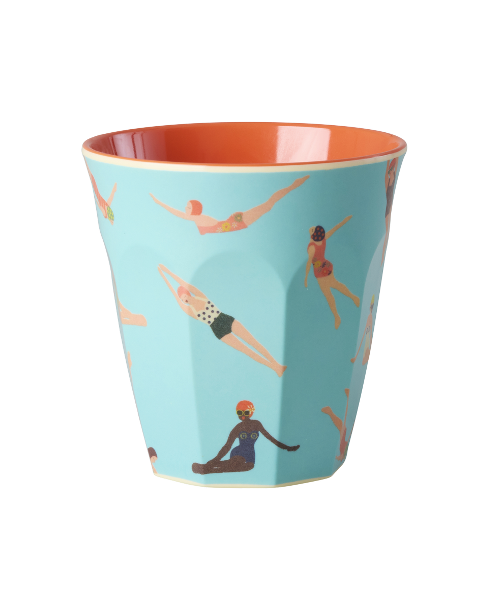 Medium Cup - Blue - Retro Swimster Print