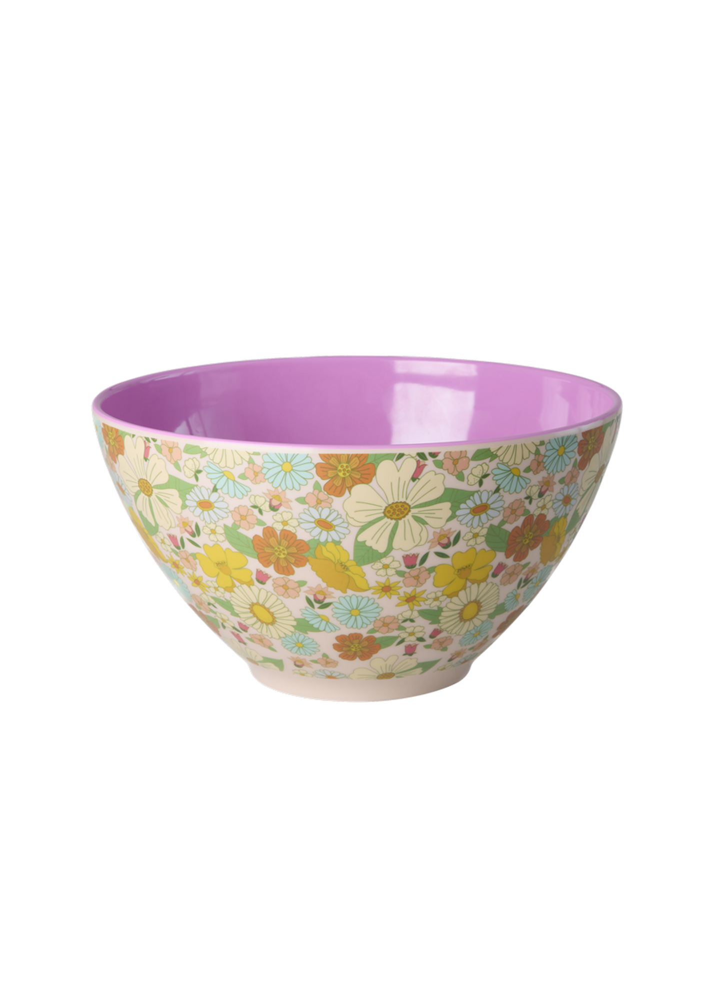 Salad Bowl - Dark Pink - Flower Power Print