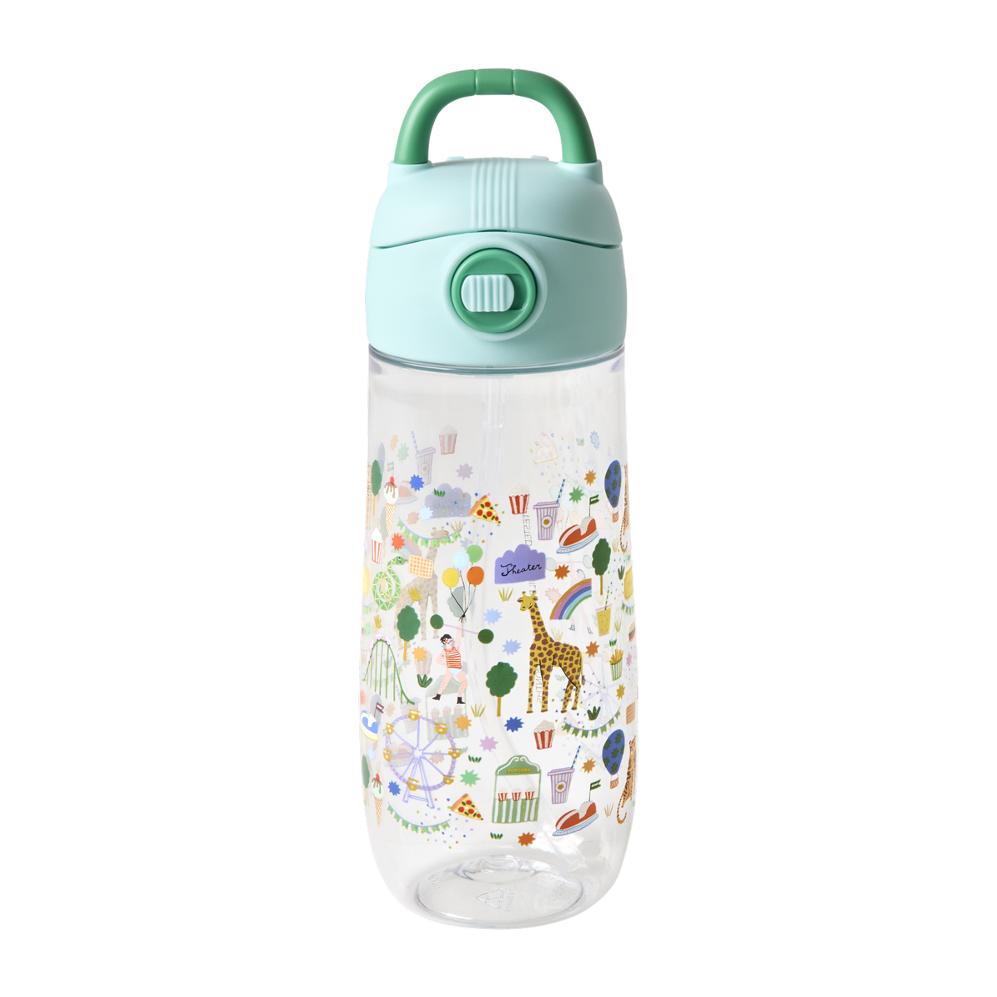 Buy Plastic Drinking Bottle - Blue - Fun Fair Print | Danish design – rice