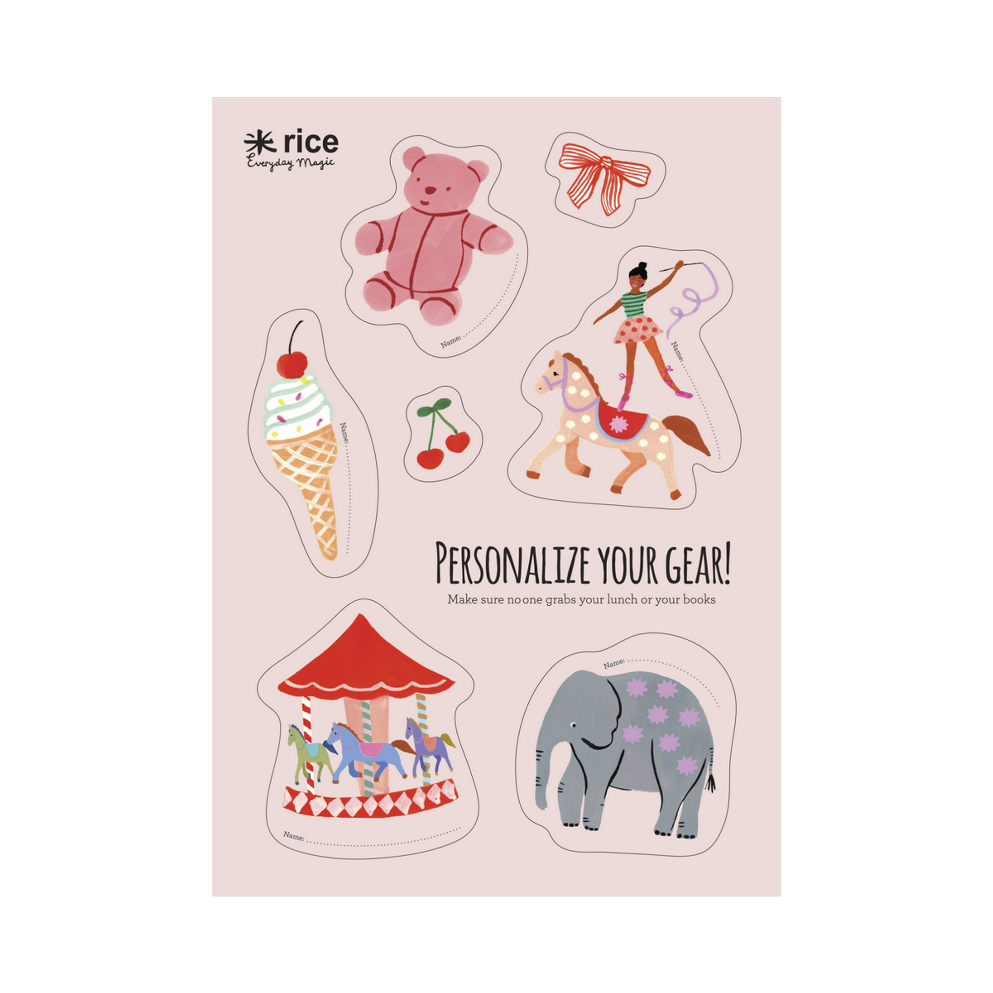 Buy Paper Stickers - Pink - Fun Fair Theme | Danish design