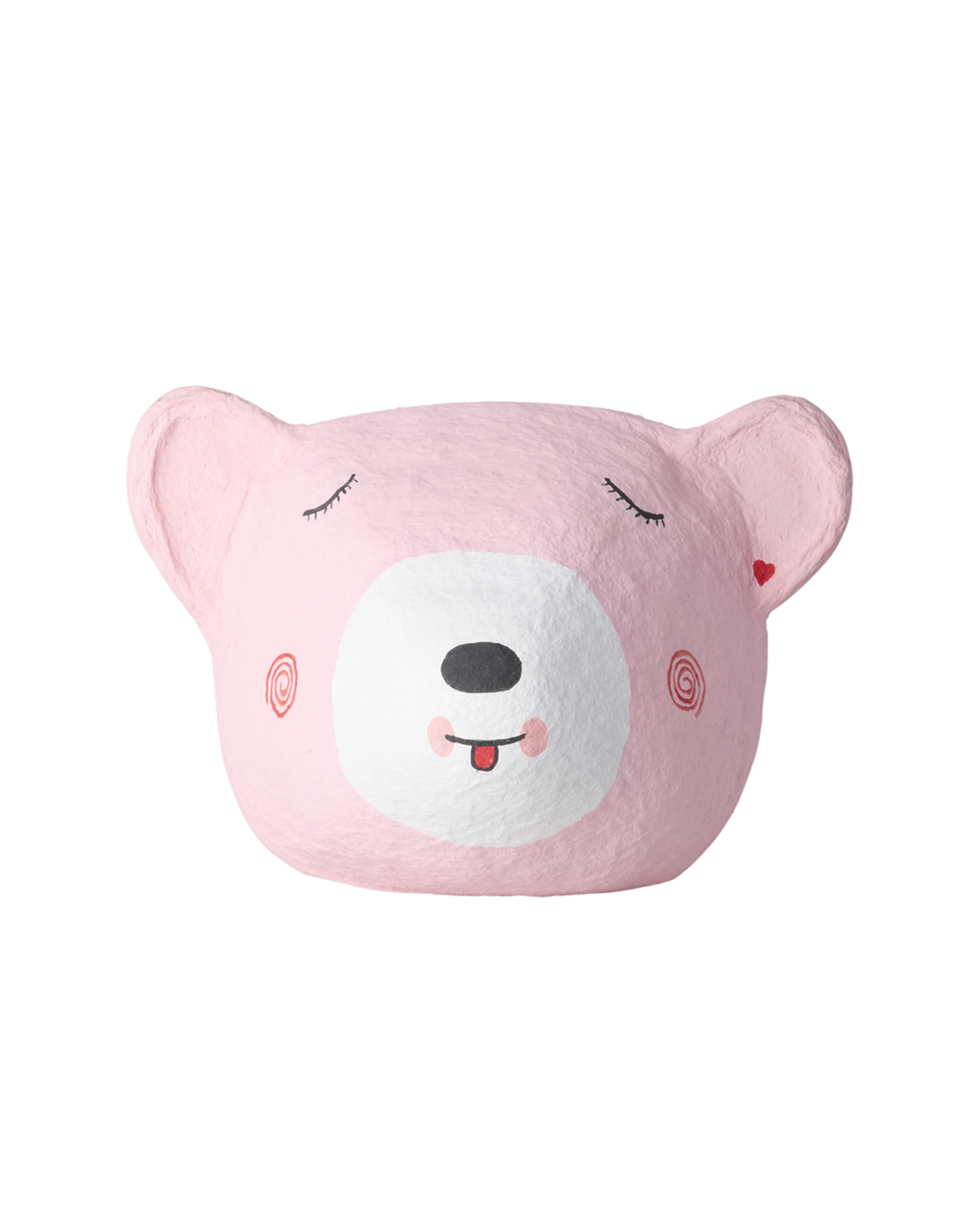 Bear Papier-mâché Wall Decoration - Soft Pink